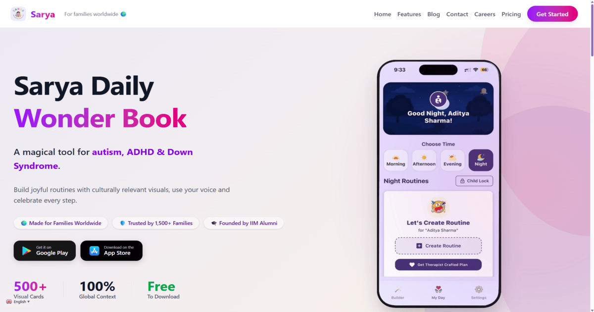 Sarya | Autism App & ADHD Routine Builder for Neurodiverse Children